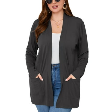Cueply Summer Thin Women's Plus Size Cardigan, Long Sleeve, Lightweight ...