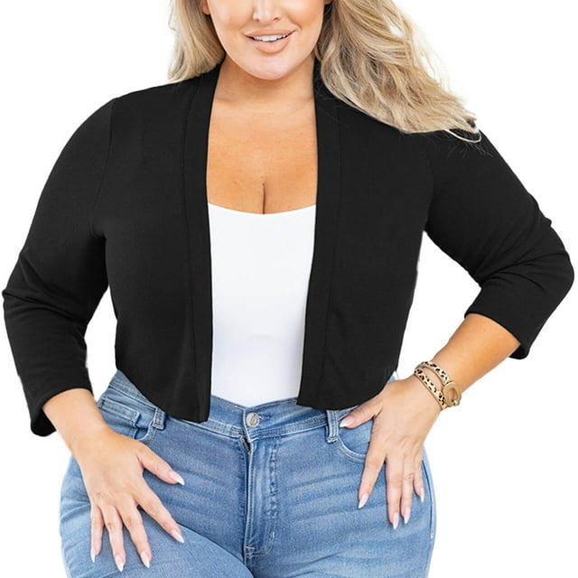 SHOWMALL Women's Plus Size 5X Lightweight Cardigan, Flowy Summer Bolero ...