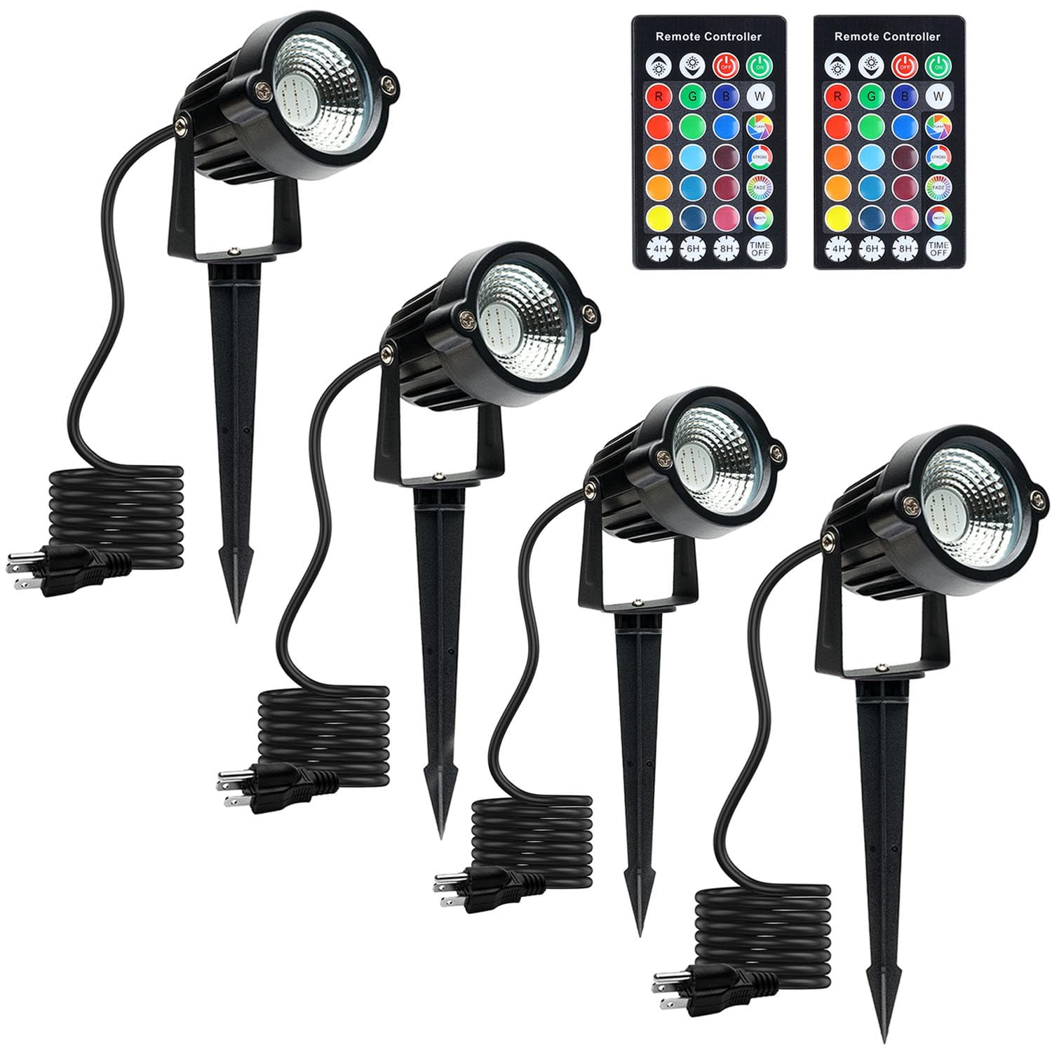 SHOYO Outdoor Spotlights with Timer Colored Yard Spot Lights 5W RGB LED ...