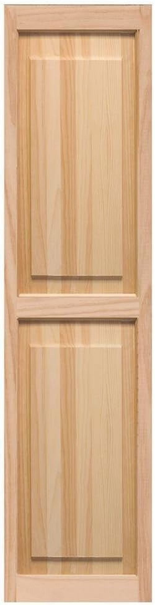 SHP43 Exterior Solid Wood Raised Panel Window Shutters, 15 x 43 Inches ...