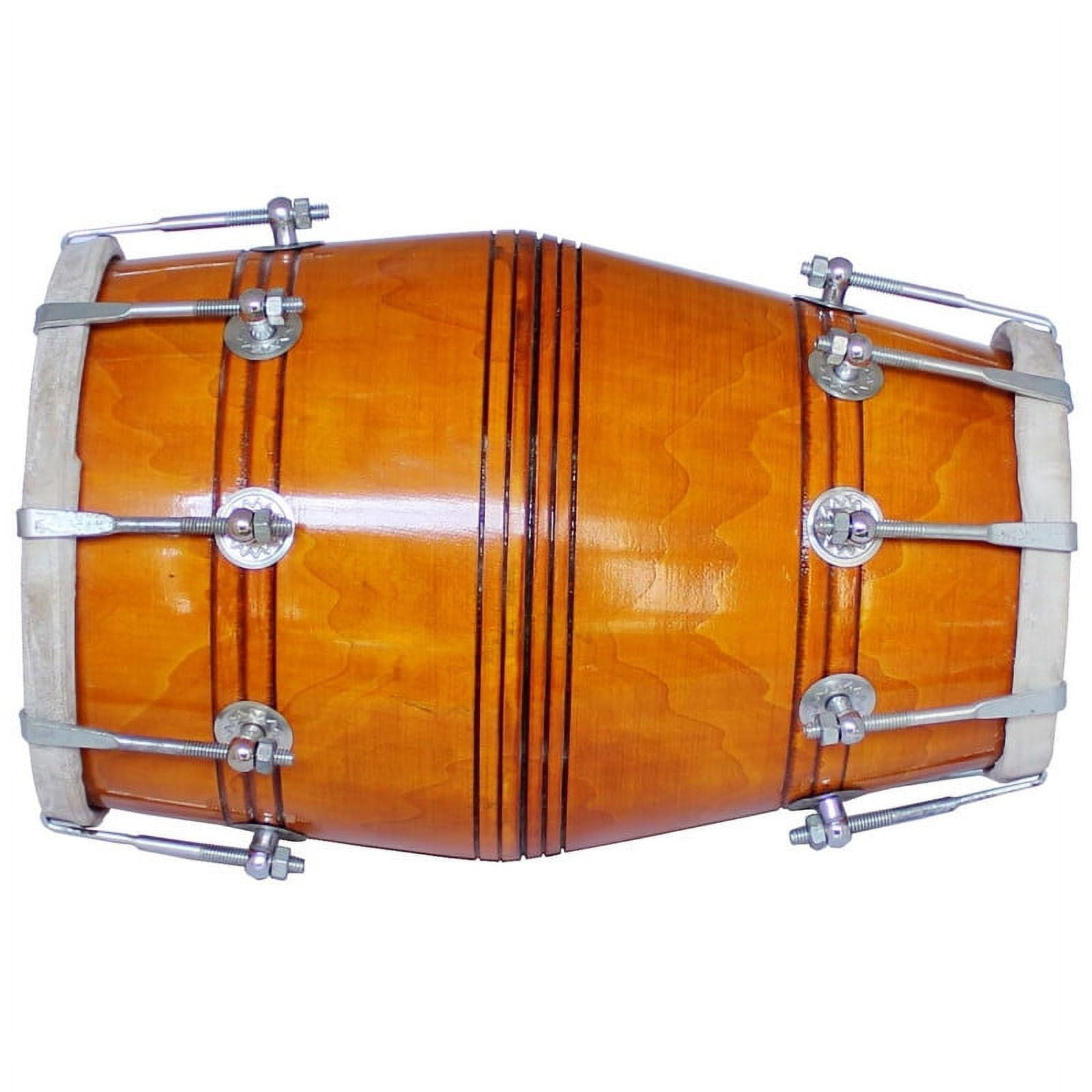 SHREYAS Handmade Dholak SR Yellow Brown Line Indian Folk Musical ...