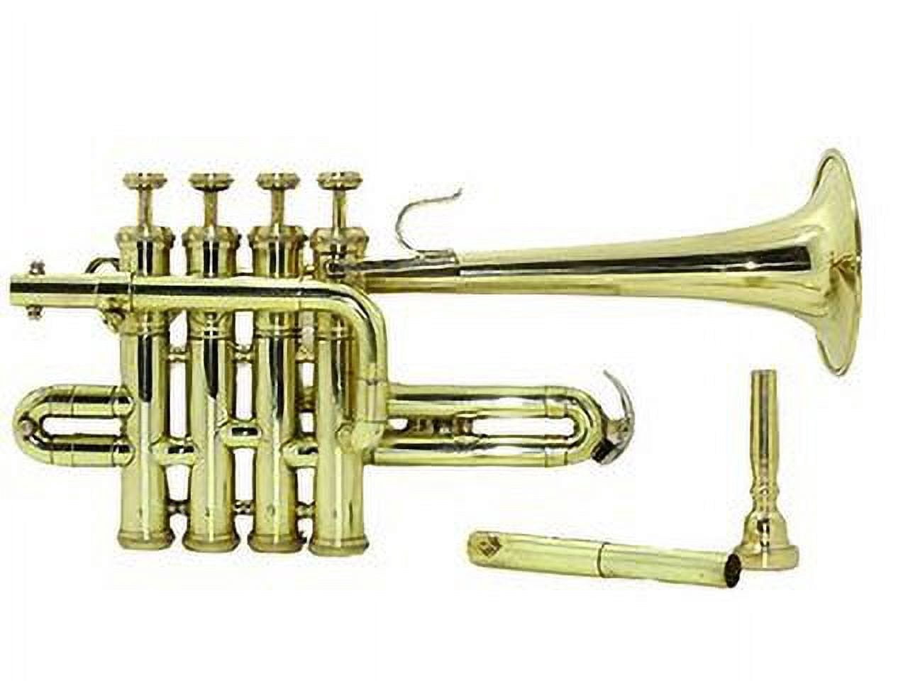 SHREYAS Piccolo Trumpet Brass Finish Picollo Bb/A Pitch W/Case-Mp Gold ...