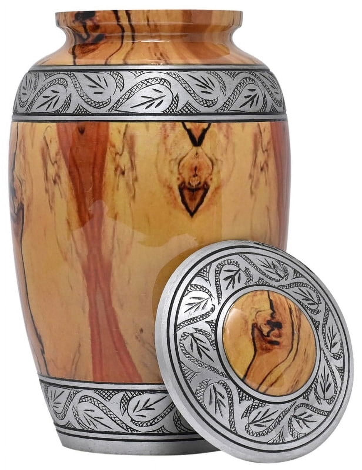 SHREYAS WOODEN COLOR Cremation Urns Material Made of Aluminium Large ...