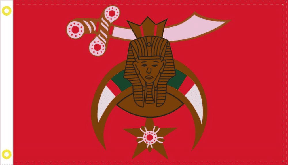 SHRINER FLAG ANCIENT ORDER AAONMS BANNER RED 3'X5' ® 100D MASONIC USA ...