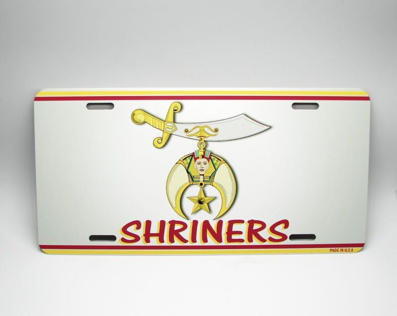 SHRINERS LOGO METAL CAR NOVELTY LICENSE PLATE. SHRINERS INTERNATIONAL ...