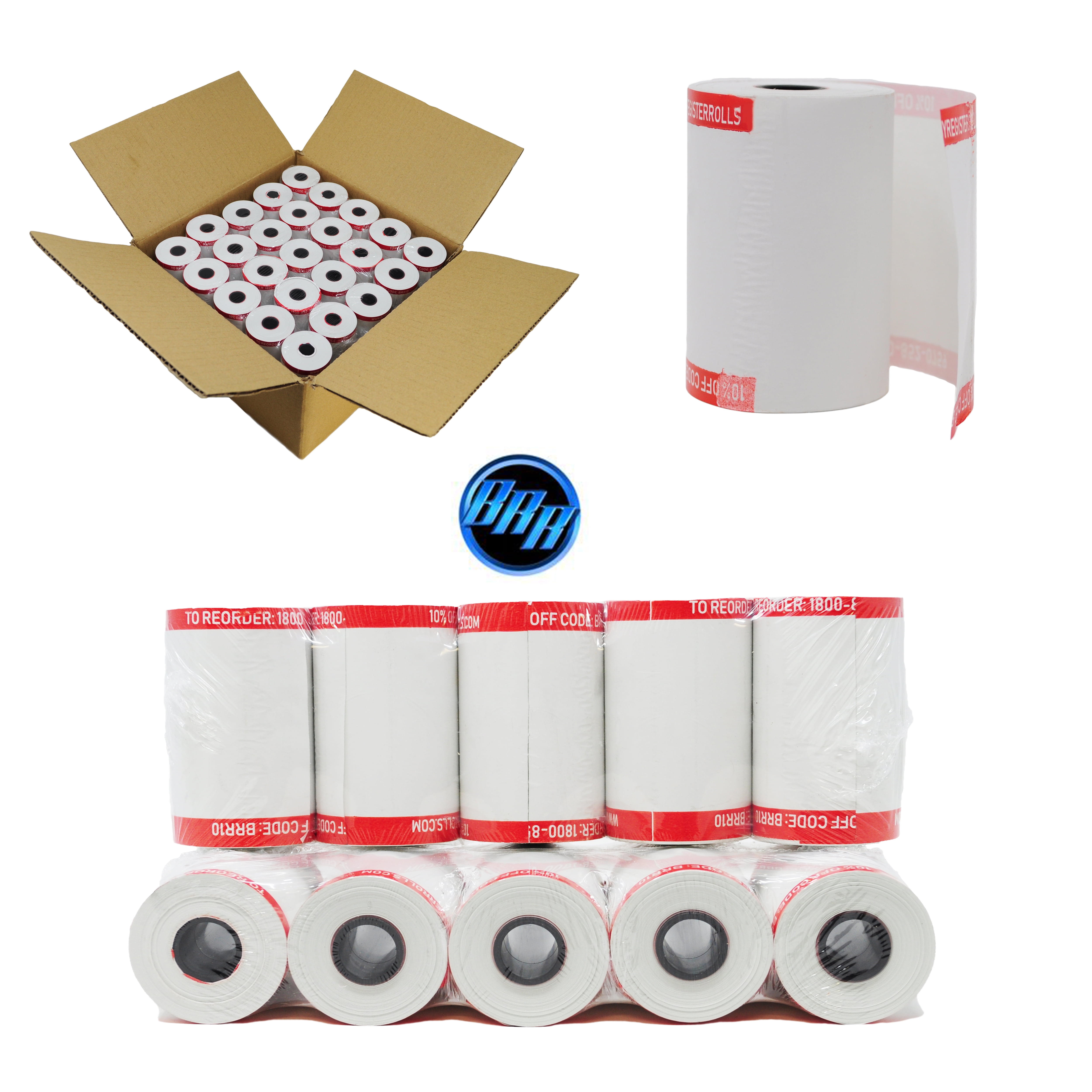 SHRINKWRAP Thermal Paper 2-1/4 X 50 (50 Rolls) Coreless Fits Verifone ...