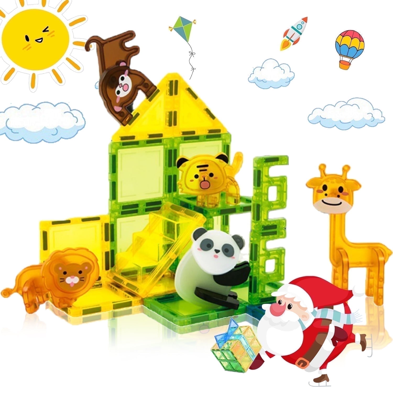 Tiles for Kids,Forest Animal Educational Magnetic Building Blocks Gifts ...