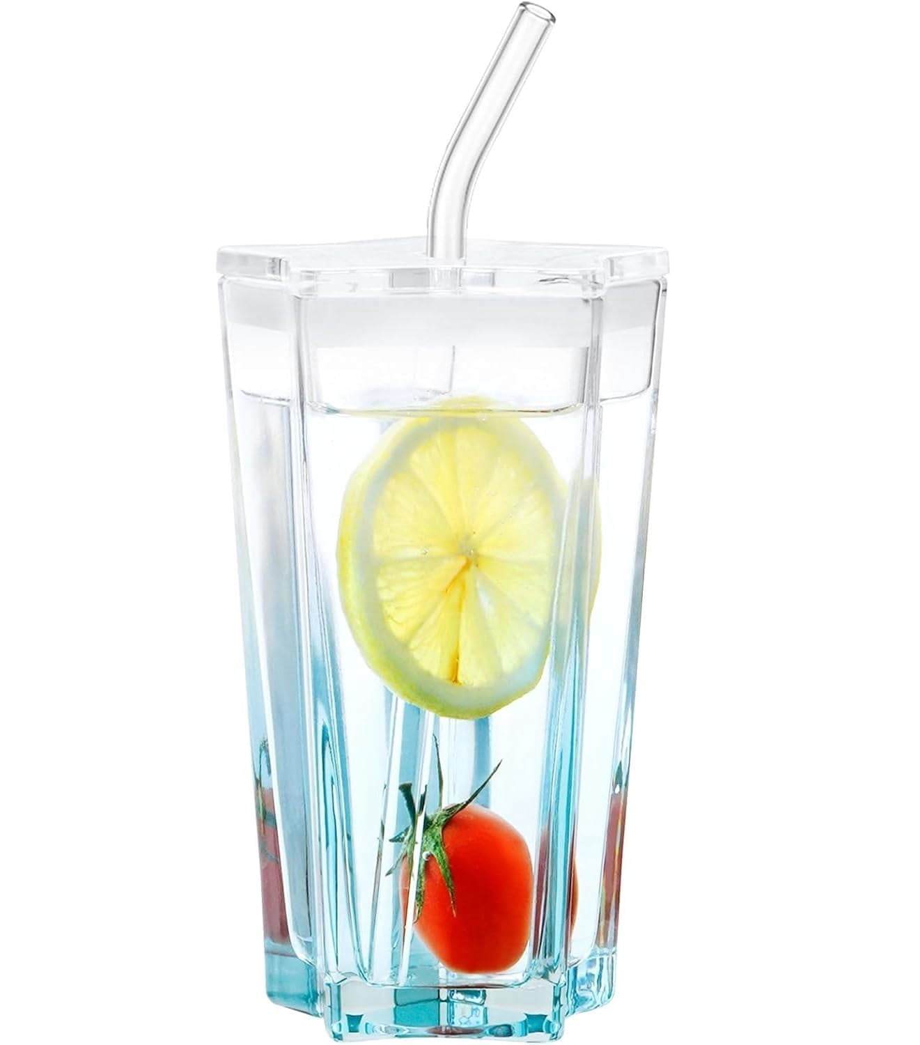 SHRUJA Star Shape Drinking Glasses Tumbler with Airtight Lid and Straw ...