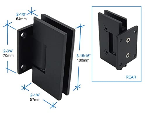 SHS Heavy Duty Wall-to-Glass Frameless Shower Door Short Back Plate ...
