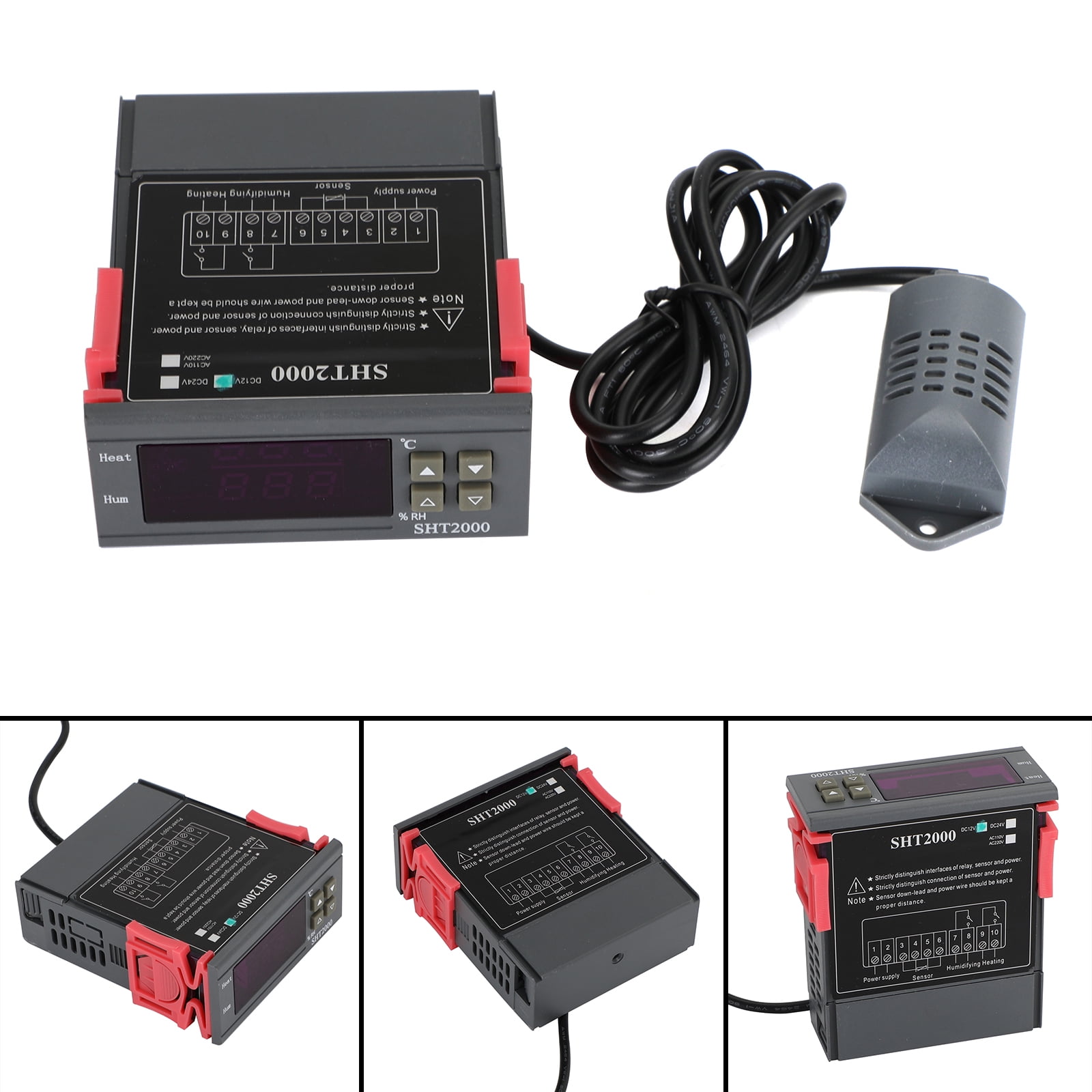 SHT2000 Temperature Humidity Hygrometer Thermostat DC 12V Sensor Controller - Walmart.com