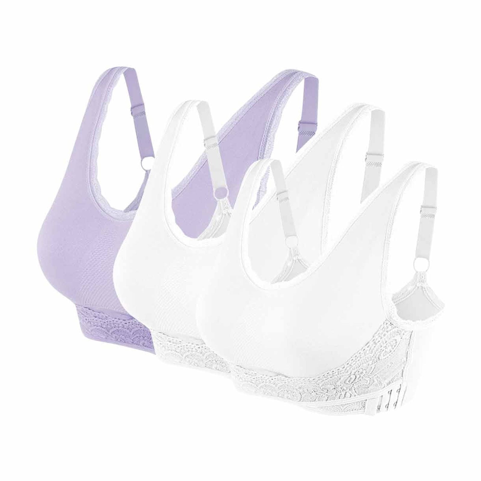 SHTXOZHI 3 Pack Wireless Sport Bras for Women Adjustable Strap Workout ...