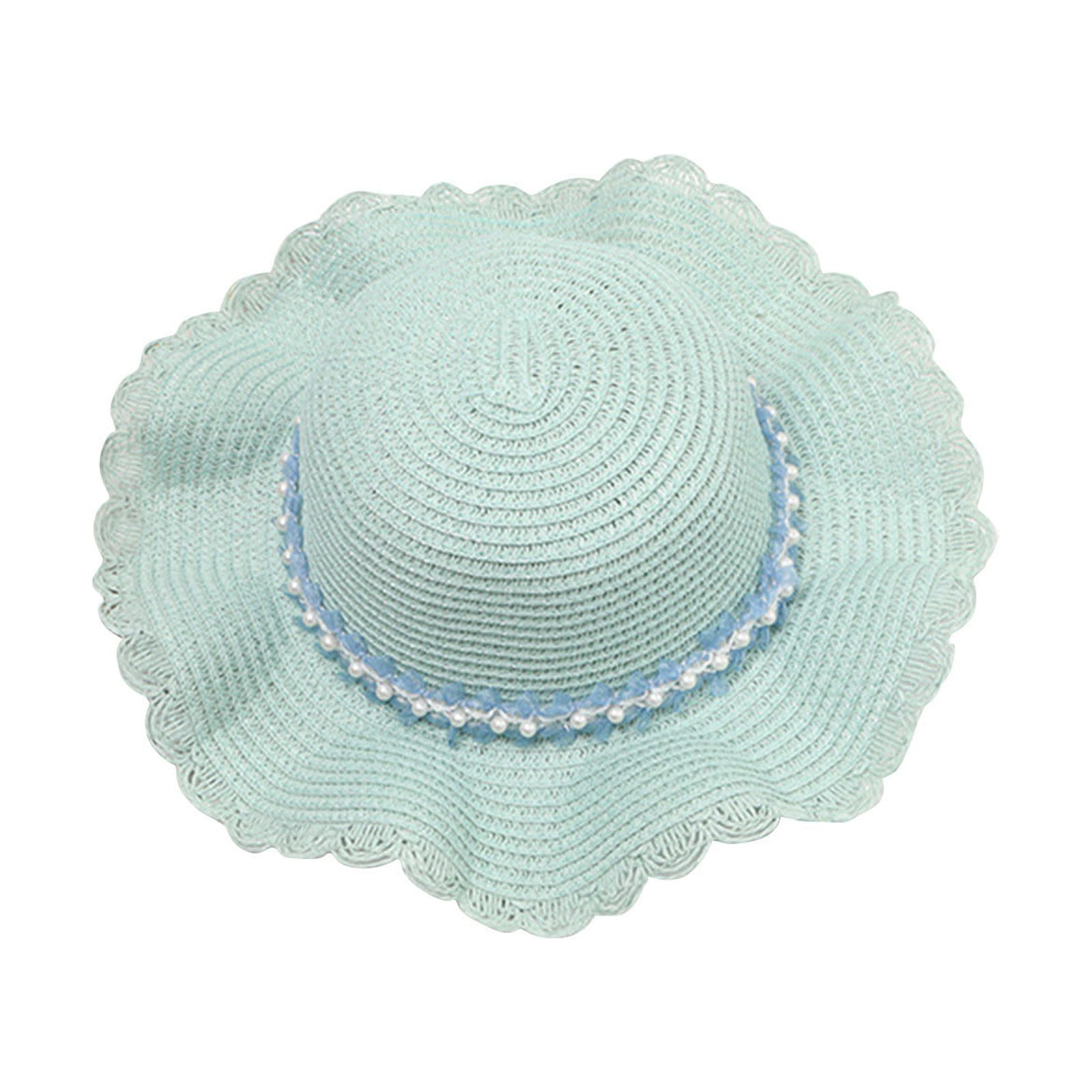 SHTXOZHI Little Girl Kids Summer Straw Hat Sun Protection Wide Brim ...