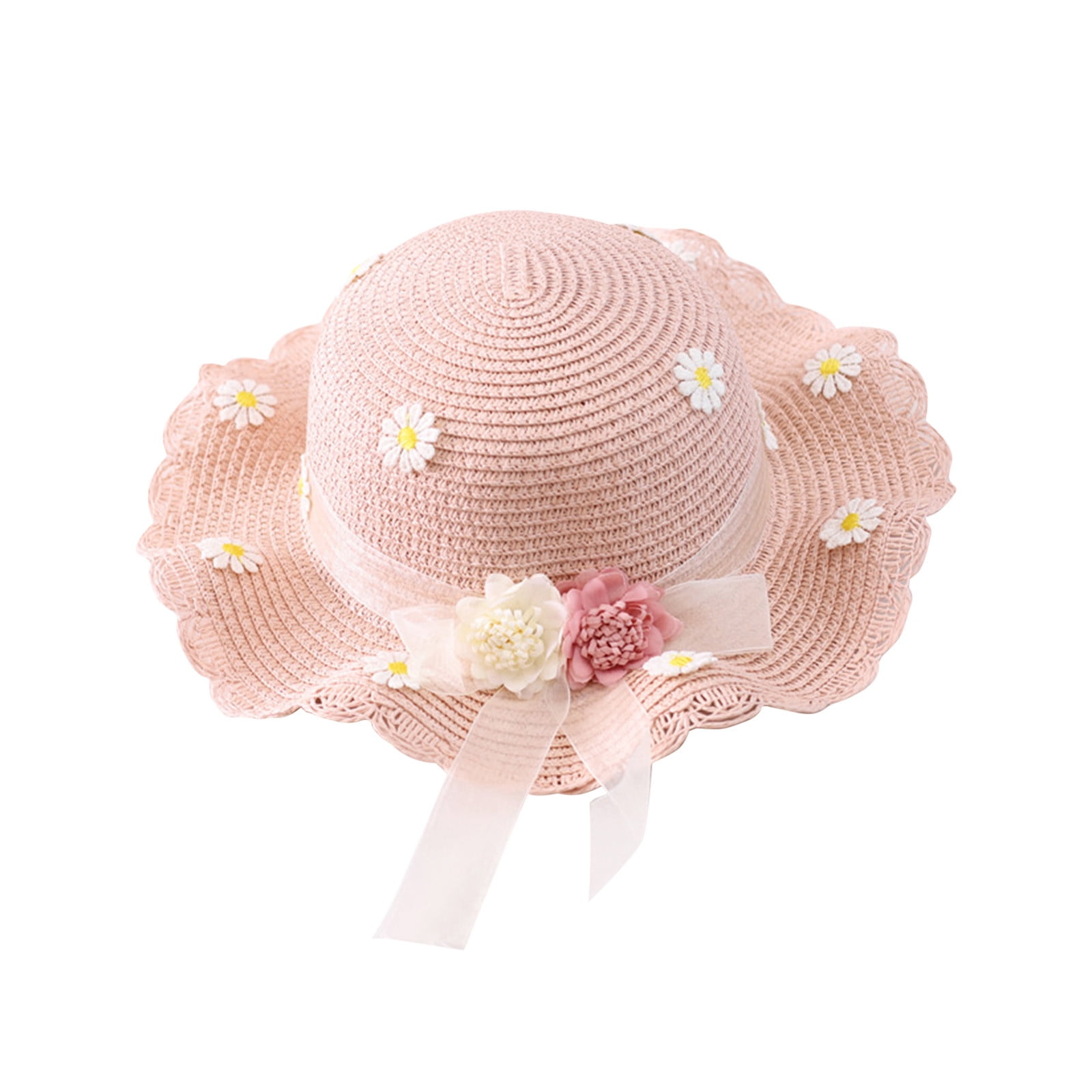 SHTXOZHI Little Girl Kids Summer Straw Hat Sun Protection Wide Brim ...