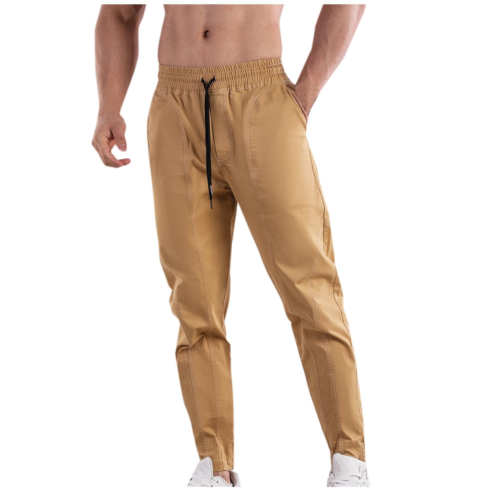 SHTXOZHI Mens Elastic Waisted Jogger Pants Casual Cargo Pants with ...