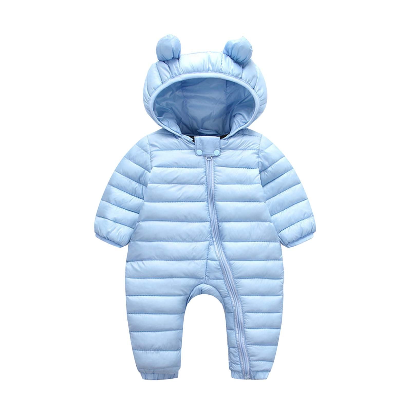 SHTXOZHI Newborn Infant Baby Boys Girls Snowsuit Long Sleeve Hoodie Romper Winter Warm Puffer ...