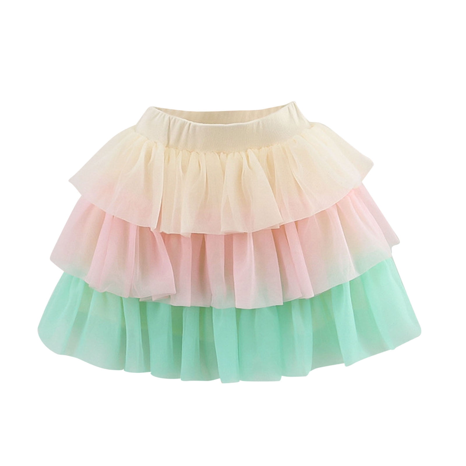 SHTXOZHI Toddler Girls Tulle Princess Skirt Kids Ruffle A-Line Skirt ...