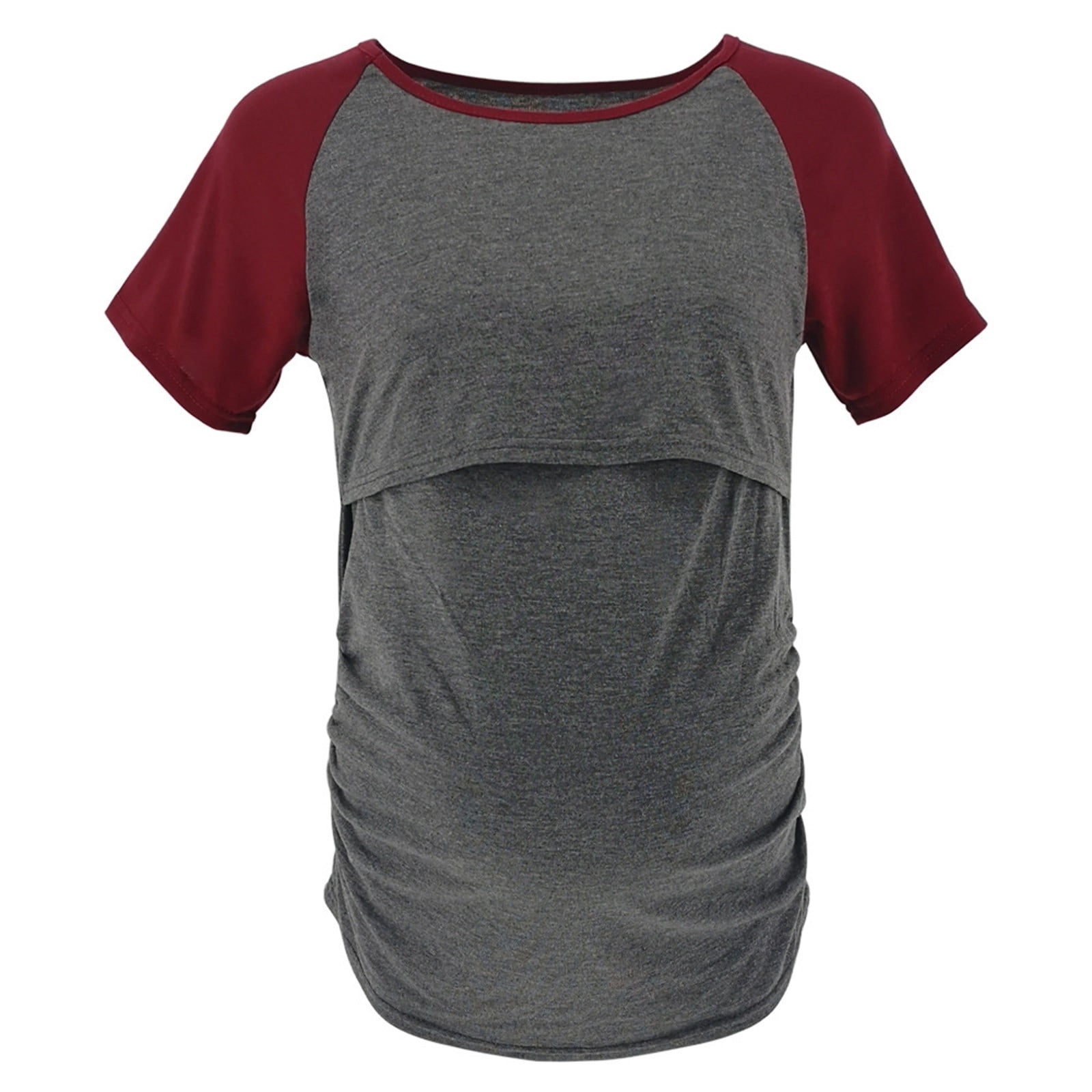 SHTXOZHI Women's Maternity Breastfeeding Shirt Short Sleeve Double ...