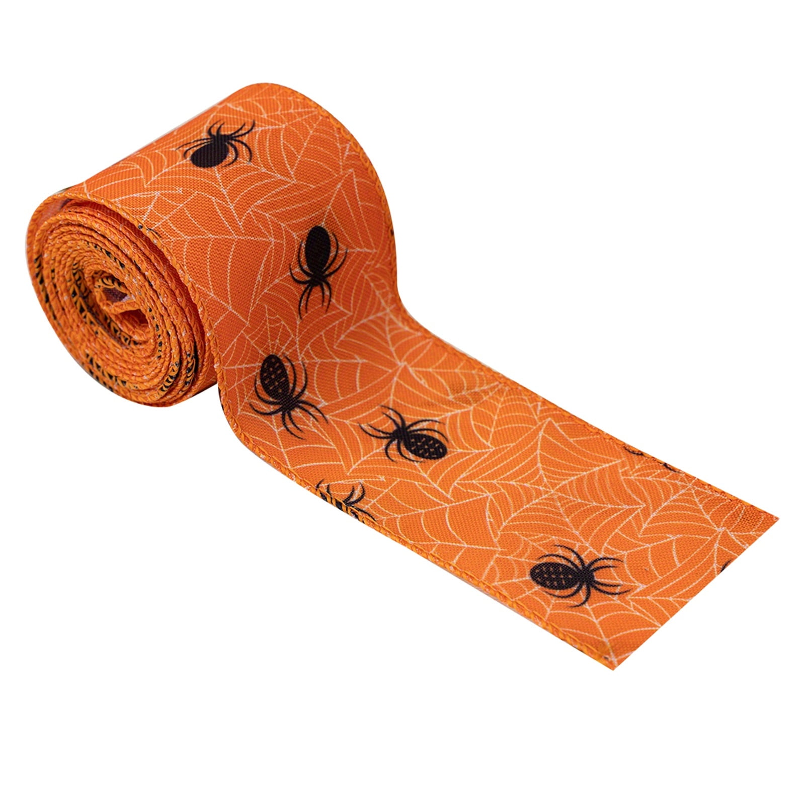 SHUAGNCR Halloween Wired Edge Ribbon 2.5 Inch - Black White Striped ...