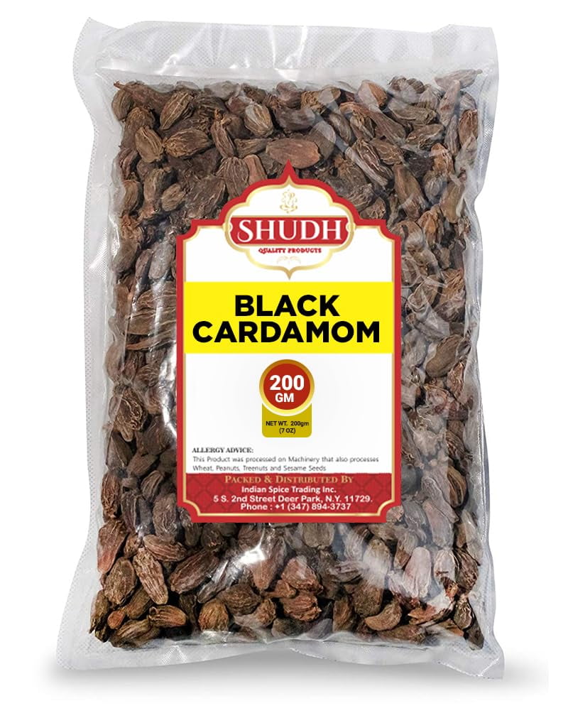 SHUDH Black Cardamom Pods 200 GM | Whole Kali Elaichi Indian Spice ...