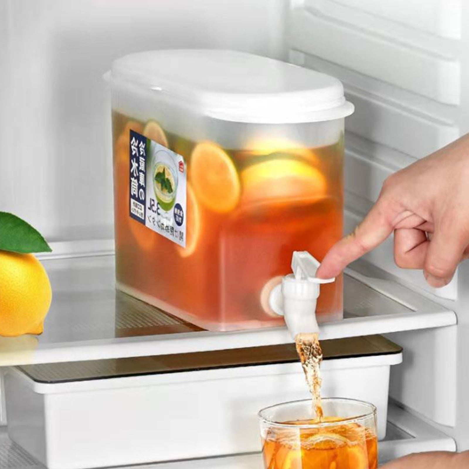 SHUDON Iced Tea Pitcher for Fridge, Drink Dispenser for Fridge ...