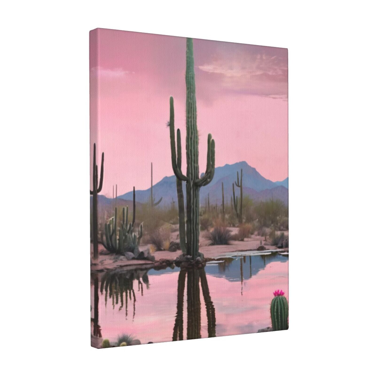 SHUISHANHUACactus desert landscape ramed canvas printed wall art set ...