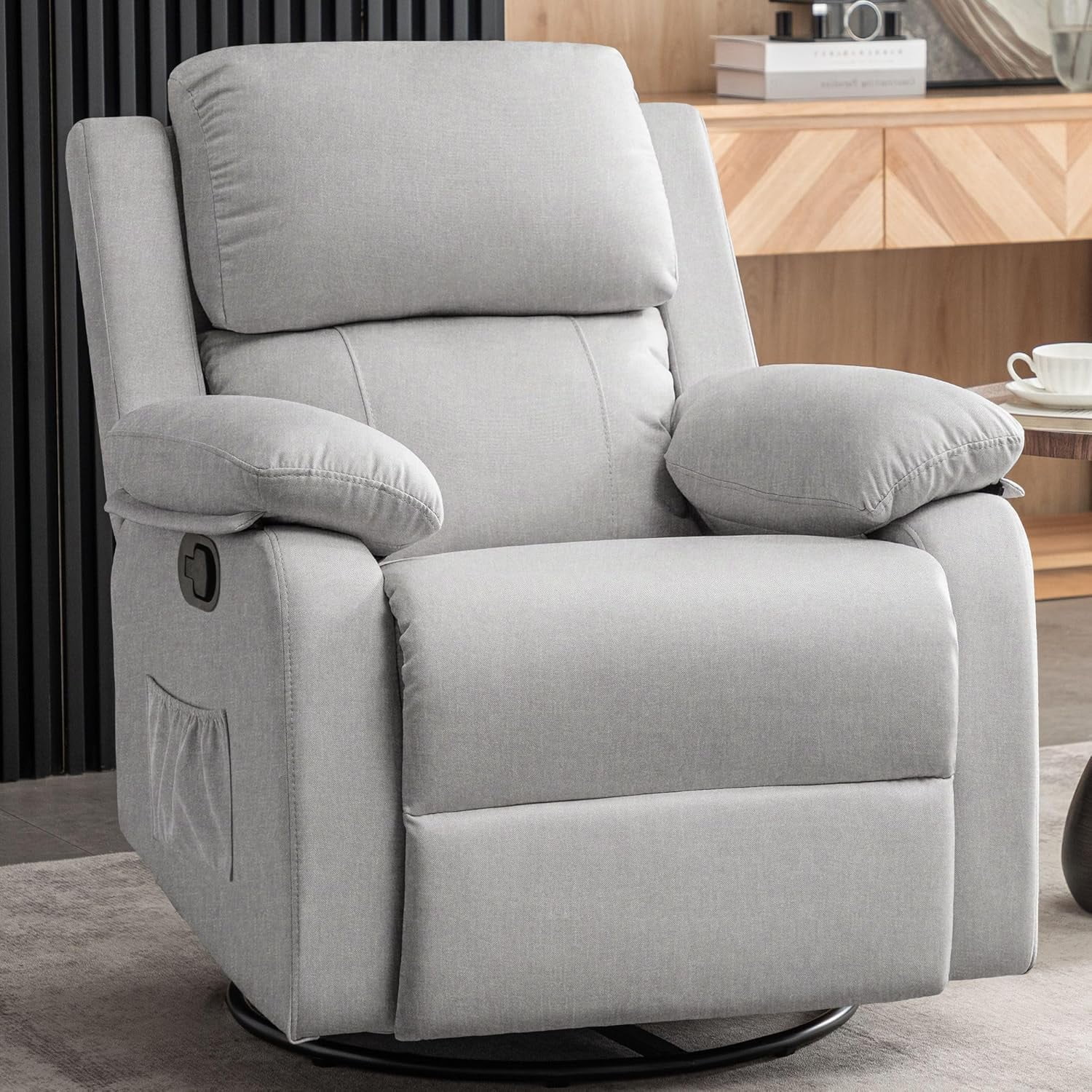 SHUNHAI Recliner Chair, 360 Swivel Rocker Chair for Adults, Small ...