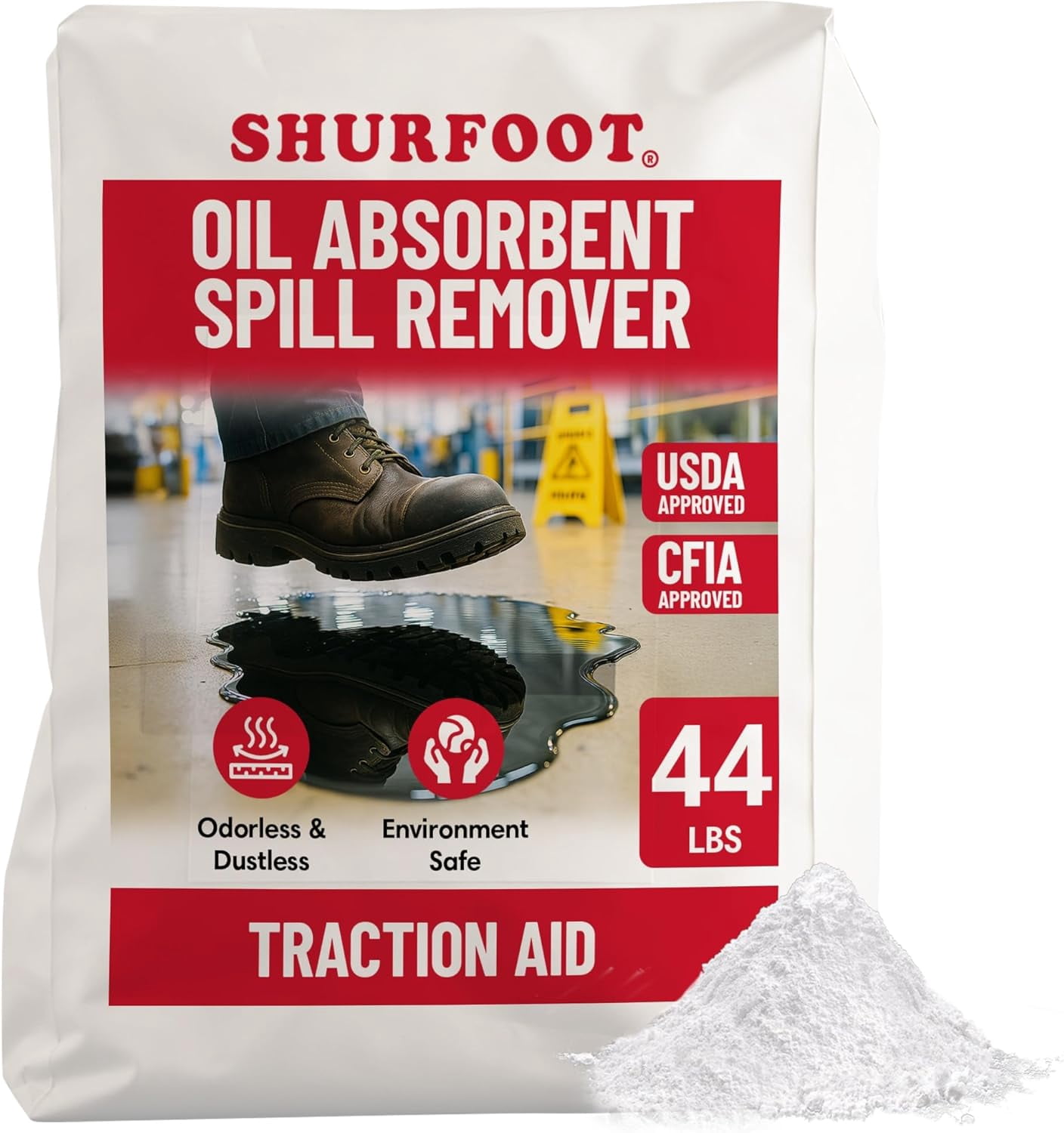 SHURFOOT 44lb Non-Slip Oil Absorbent - Provides Ice Traction & Vapor ...