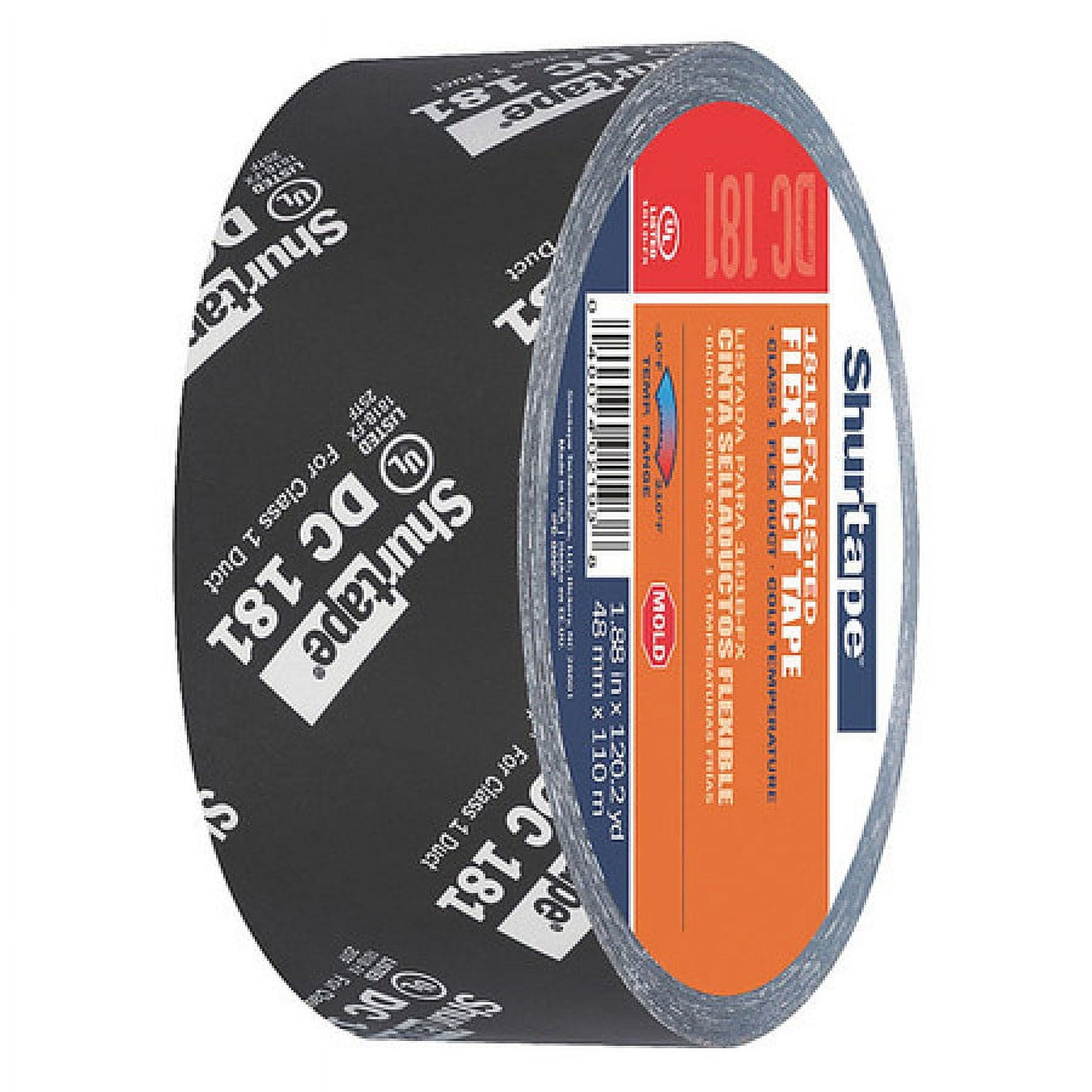 Shurtape DC 181 HVAC Tape, Black, Acrylic Adhesive, 48mm x 110m, Light ...