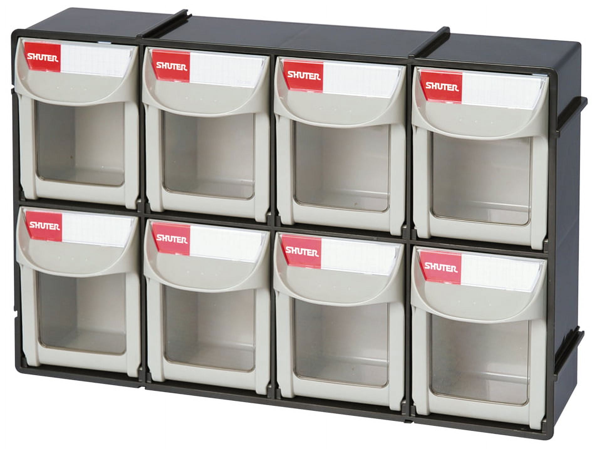 SHUTER FO-308 12" Tip Out Bin System with 8 Drawers Stackable Organizer ...