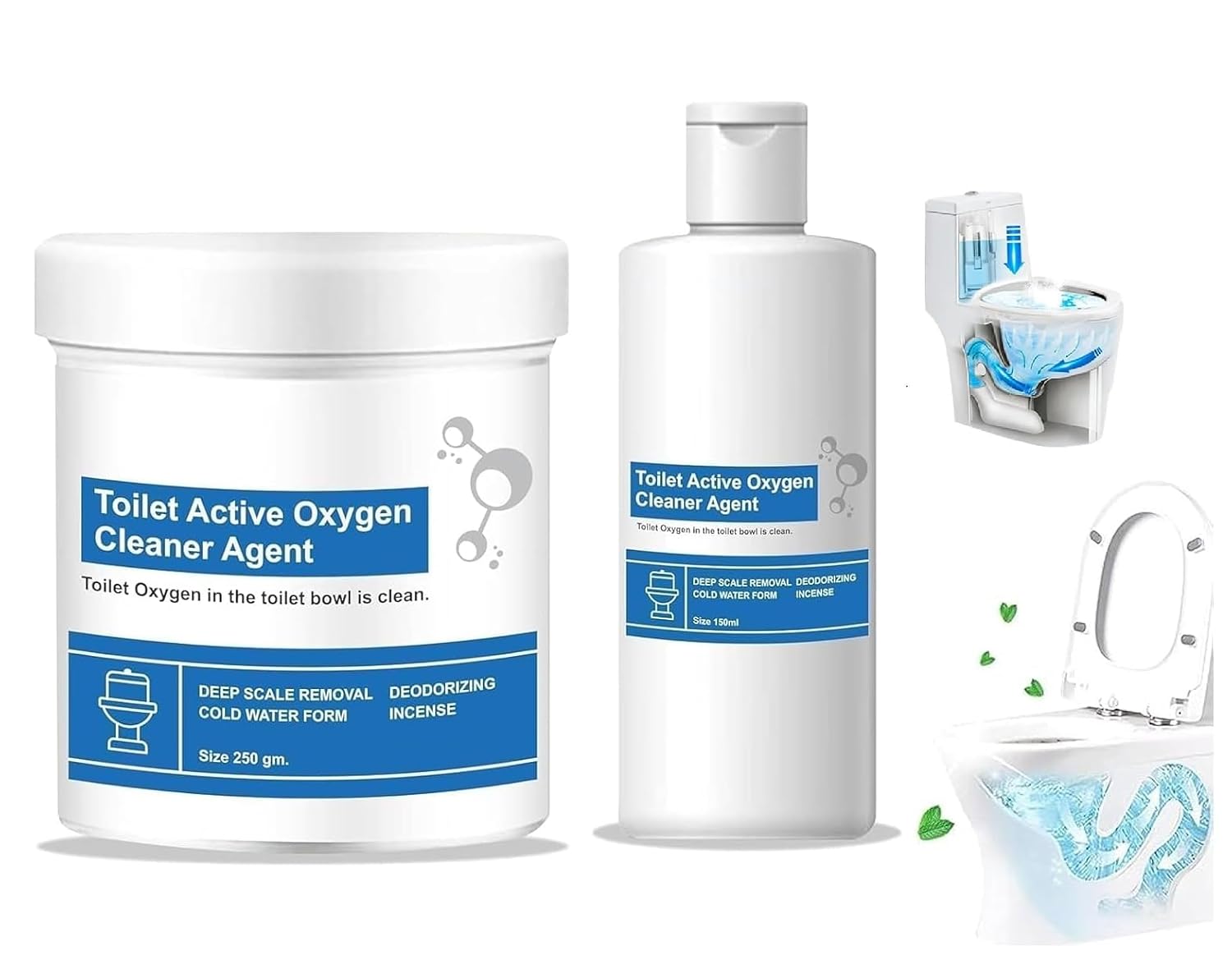SHUTTLE ART Toilet Active Oxygen Agent Cleaner Toilet Powder with Super ...