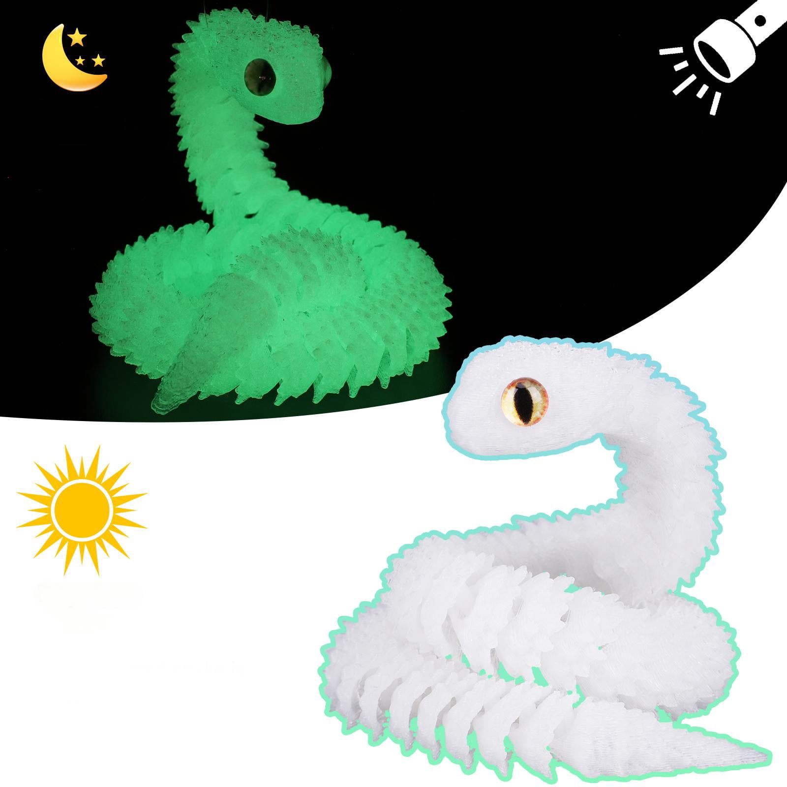 SHUWND 30cm 3D Printed Snake Fidget Toys, Flexible 3D Printed Animal ...