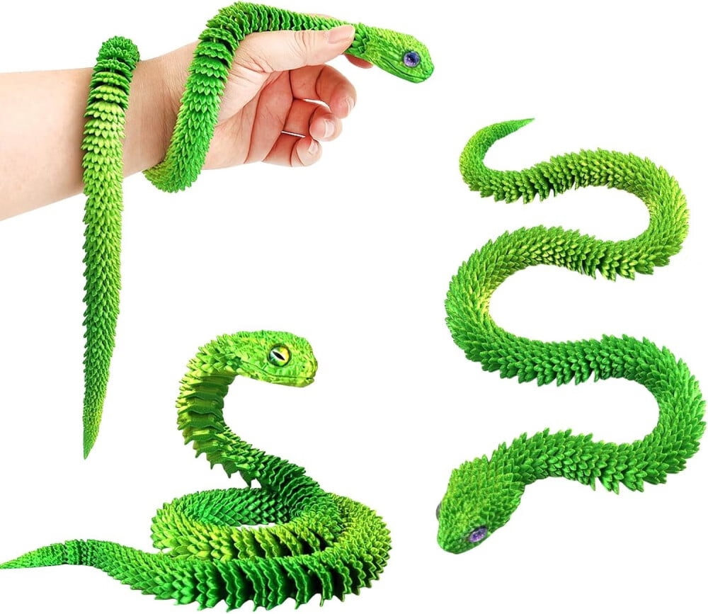 SHUWND 3D Printed Animals Snake, 24 inch Surprise Mystery Fidget ...
