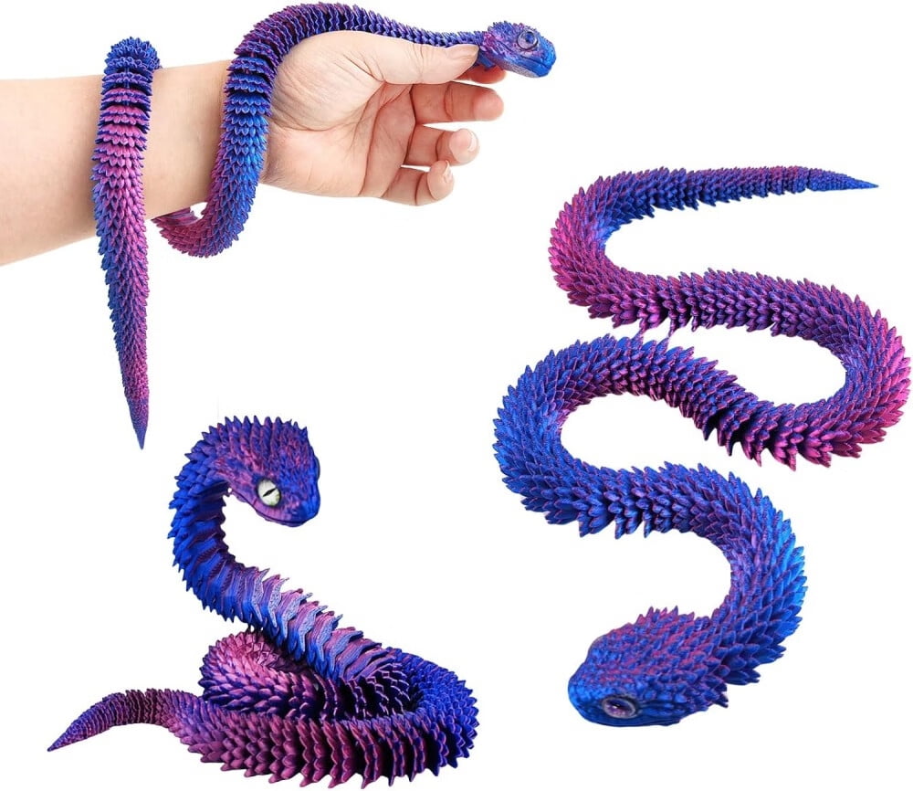 SHUWND 3D Printed Animals Snake, 24 inch Surprise Mystery Fidget ...