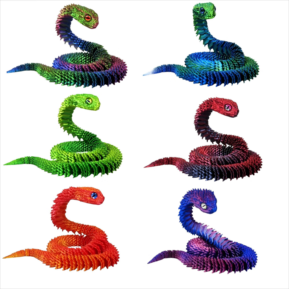 SHUWND 3D Printed Animals Snake, 30 inch Surprise Mystery Fidget ...