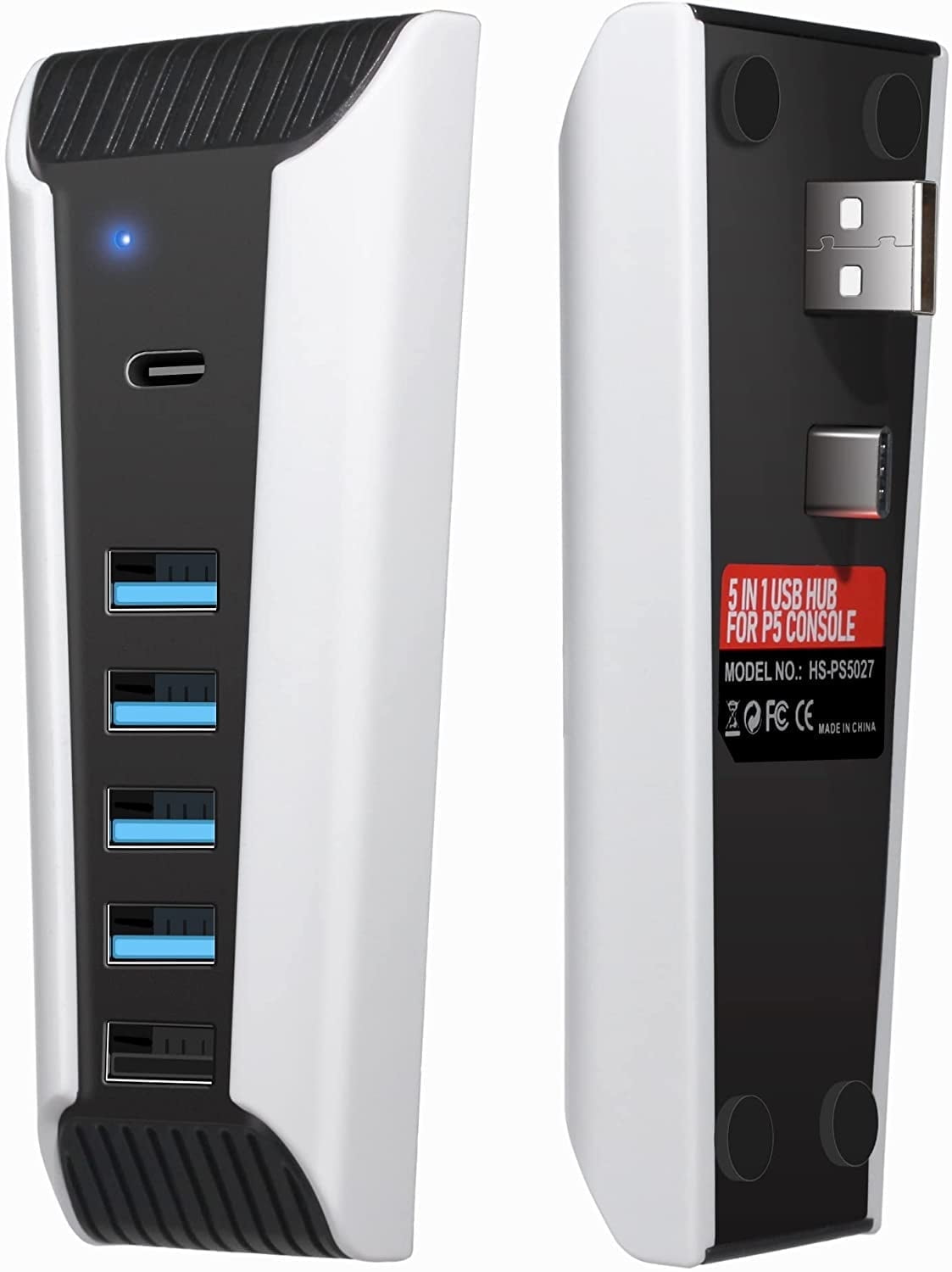 SHUWND, USB Hub for PS5, 5 Ports, USB C 3.1 and 4 USB 2.0 ports ...