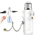 SHUWND E26/E27 Light Socket to Plug Adapter with Pull Chain Switch ...