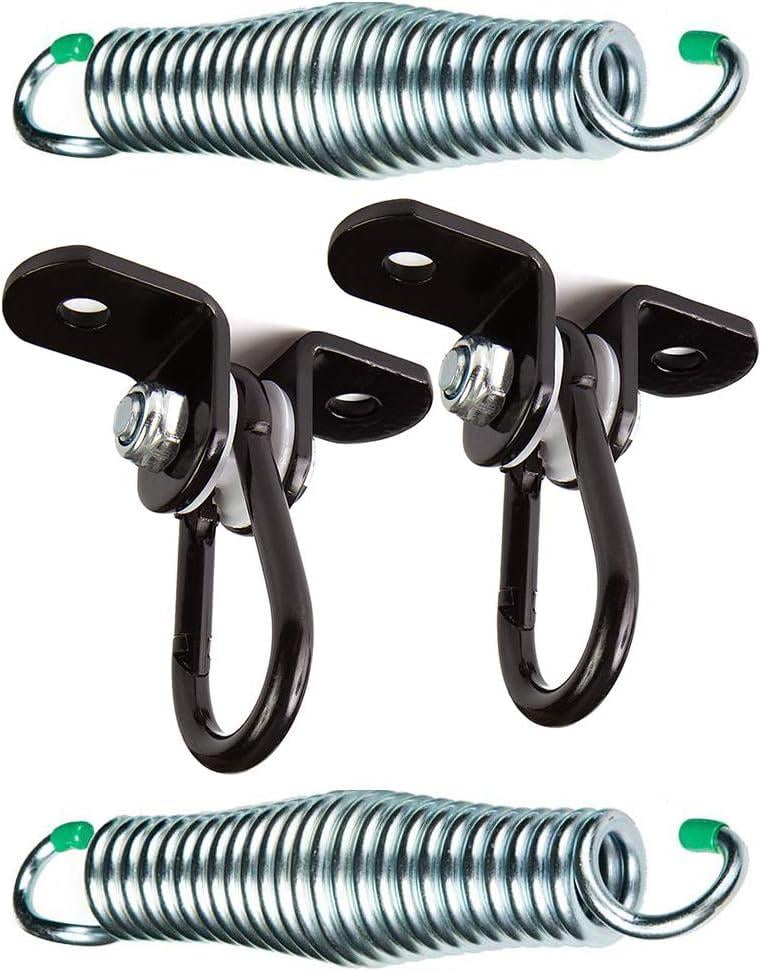SHUY Black Snap Hook Hangers and Springs Porch Swing Hanging Kit ...
