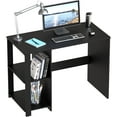 SHW 38-Inch Computer Desk with Shelves, Black - Walmart.com