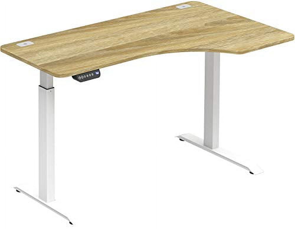 SHW 55-Inch Electric L-Shaped Lift Desk, Height Adjustable, Oak ...