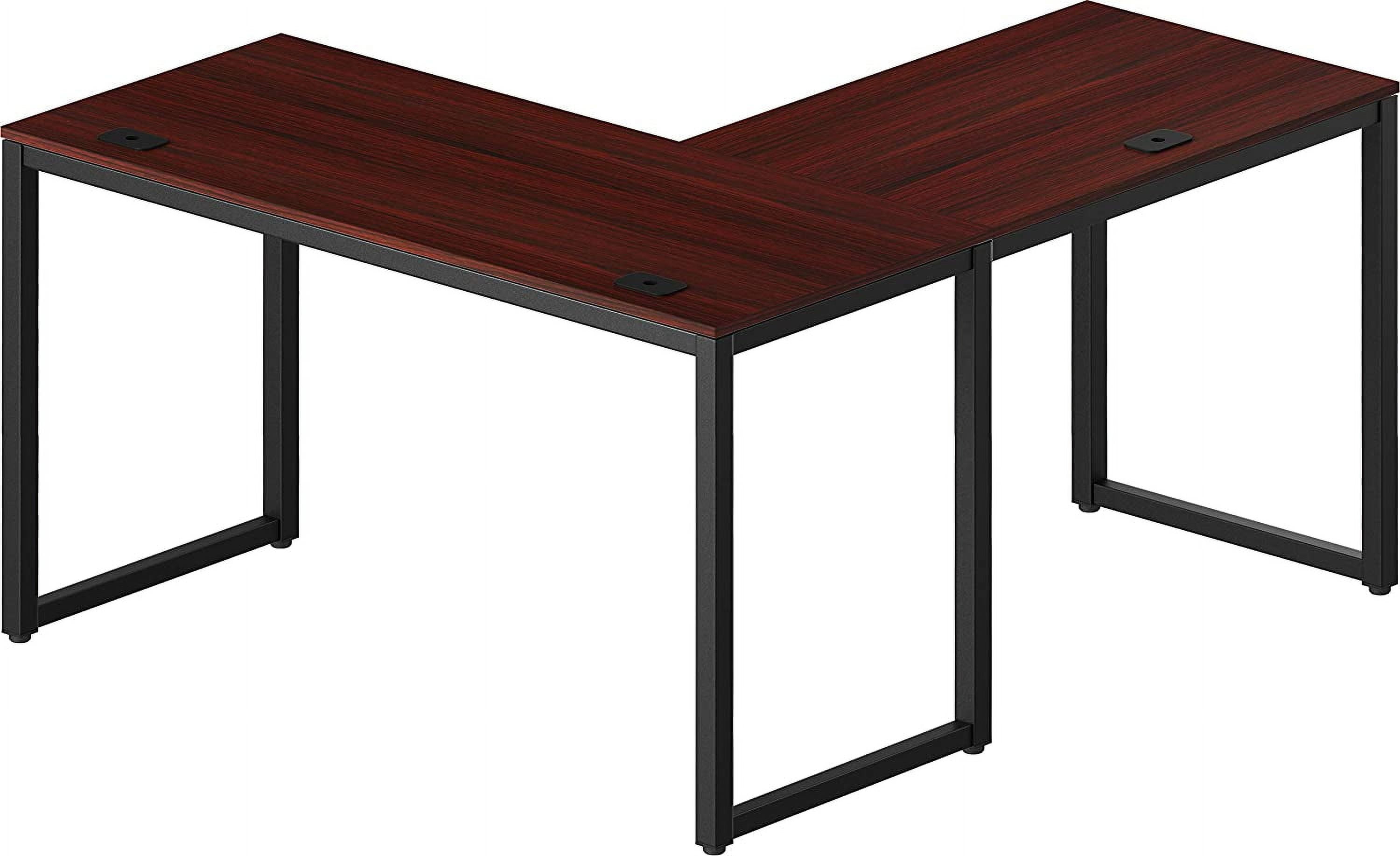 SHW Artwork Office 55''x60'' Large L Shaped Corner Desk, Cherry ...