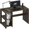 SHW Cyrus Collection 38-inch Dorm Room Desk with Shelves, Espresso ...