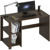 SHW Cyrus Collection 38-inch Dorm Room Desk with Shelves, Espresso ...