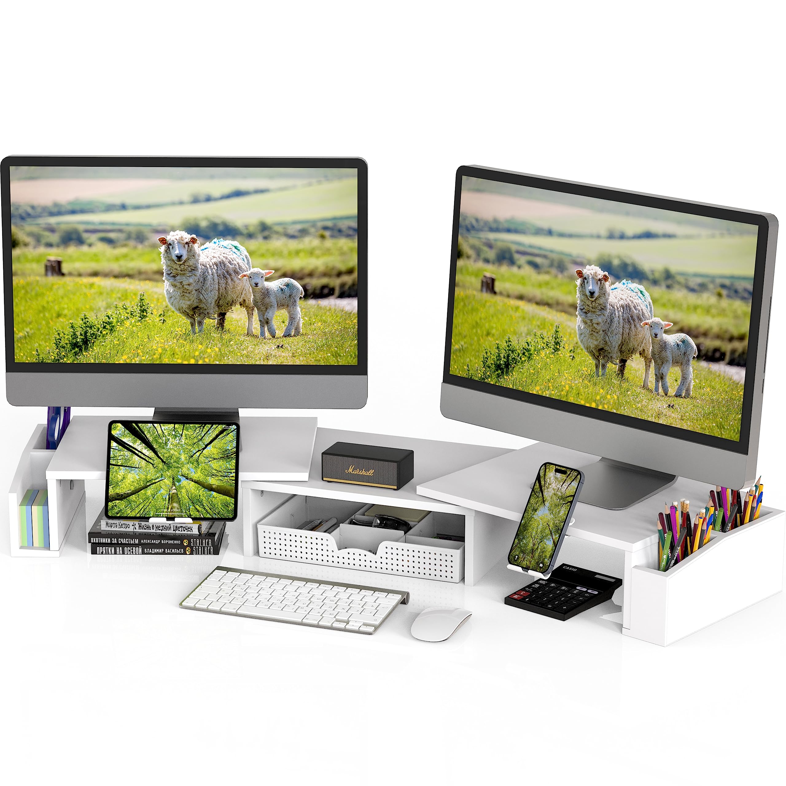 Mind Reader Metal Monitor Stand Riser with Resting Document Holder ...