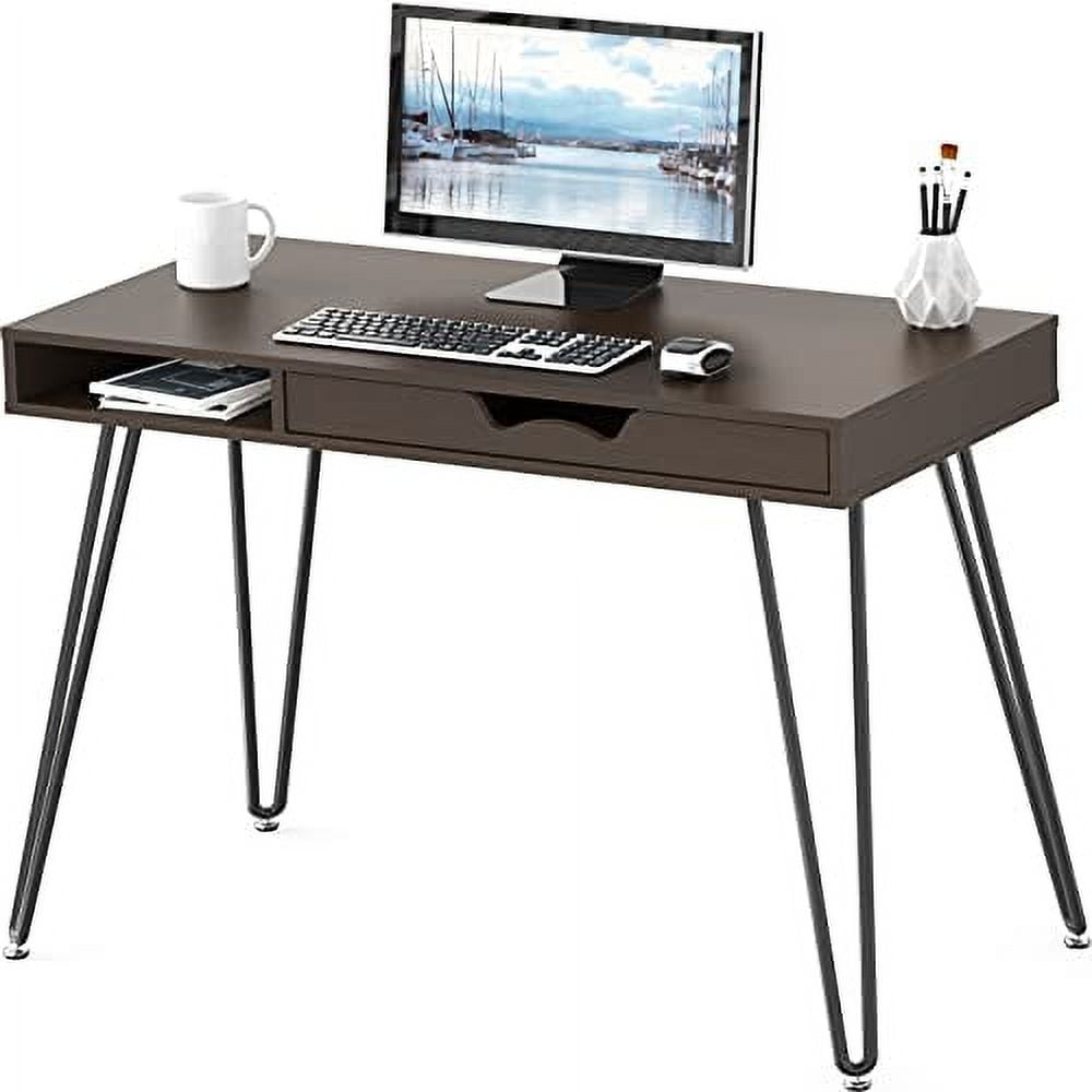 SHW Home Office Computer 40" Hairpin Leg Desk with Drawer and — Planner 5D
