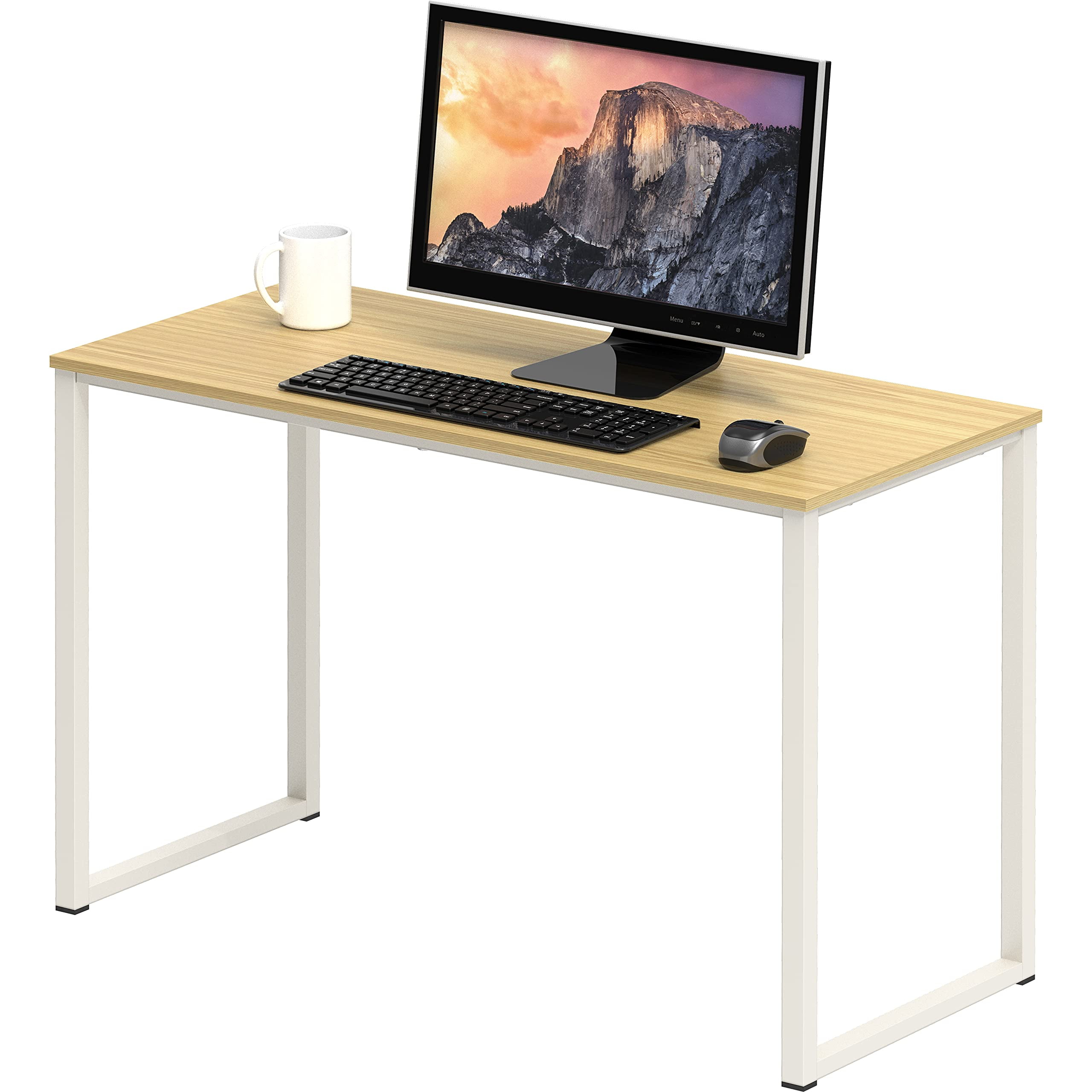 SHW Home Office 32-Inch Oak Computer Desk with Steel Frame and Easy ...