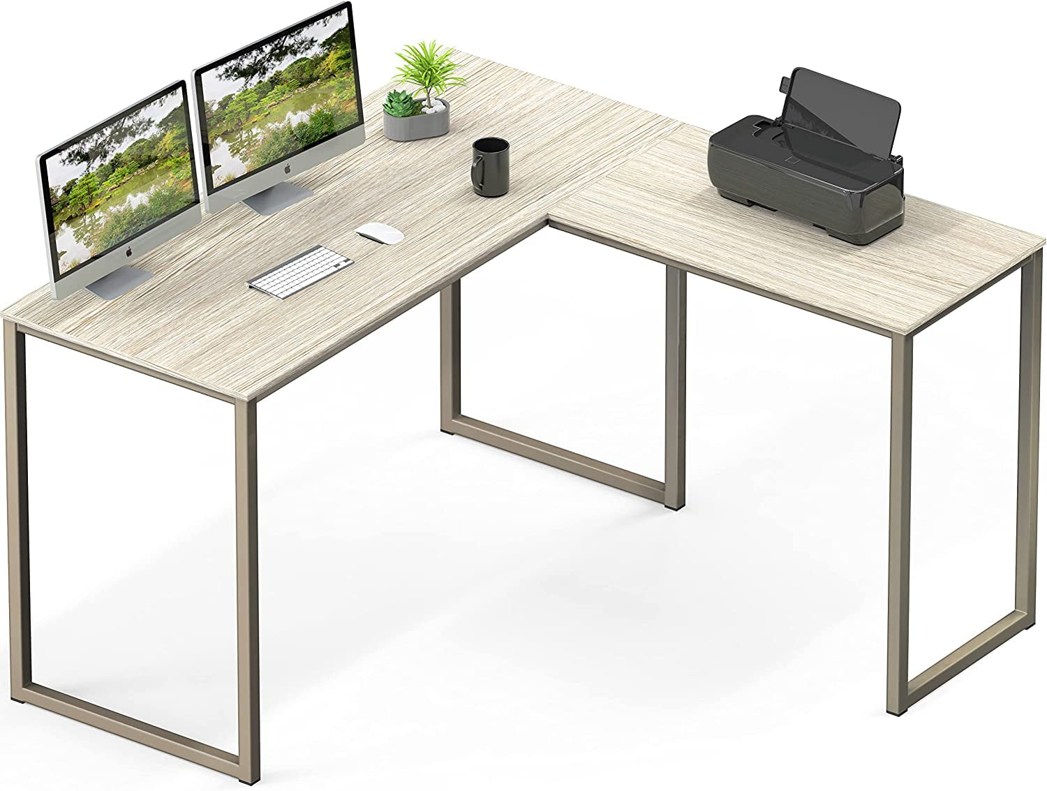 SHW Mission Home Office 48-Inch L Shaped Computer Desk, Maple - Walmart.com