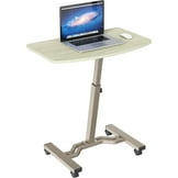 Rolling AV Cart with Locking Cabinet, Laptop Stand, Height Adjustable ...