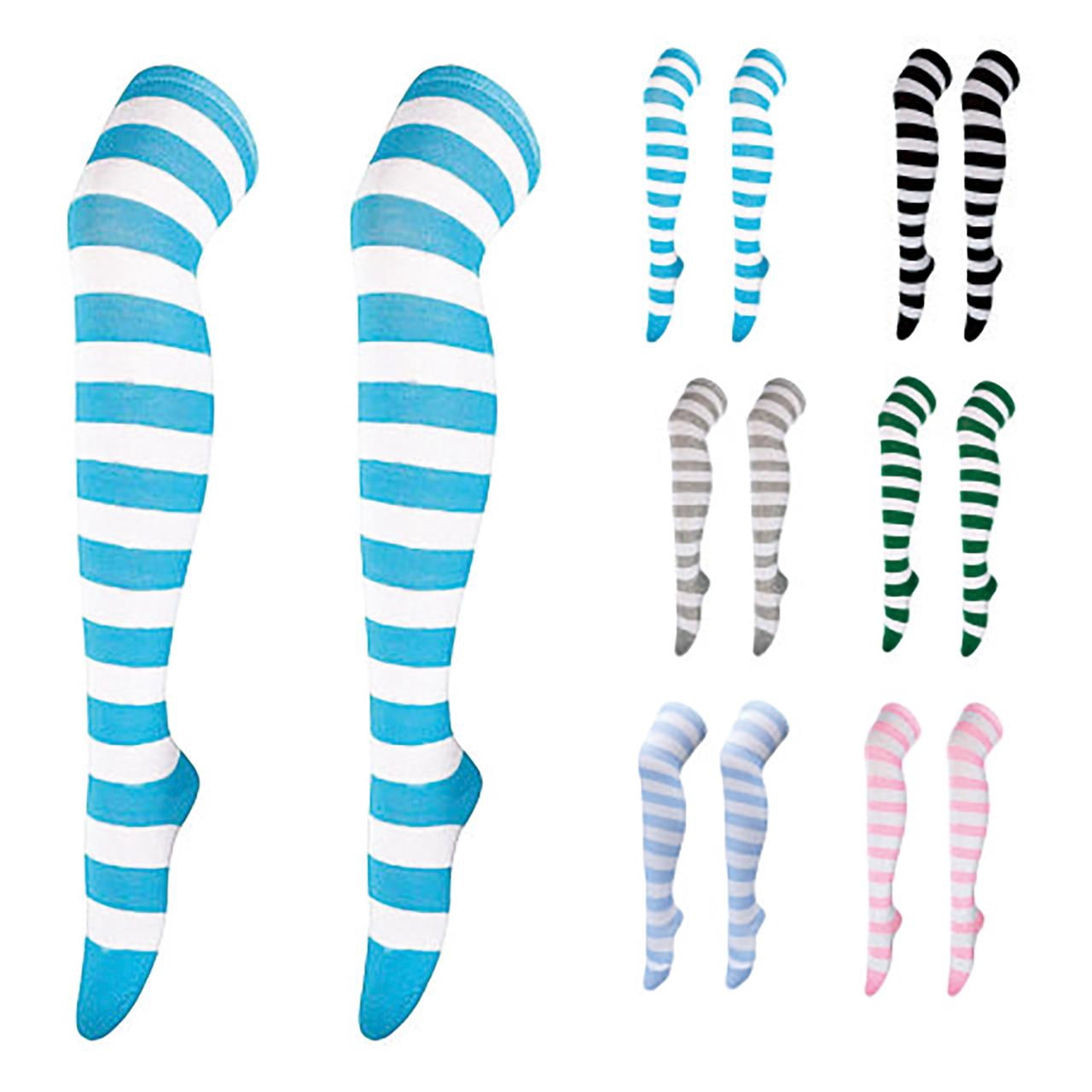 SHX 1/2" Stripe Fashion/Costume Knee High Socks Tights Over the Knee ...