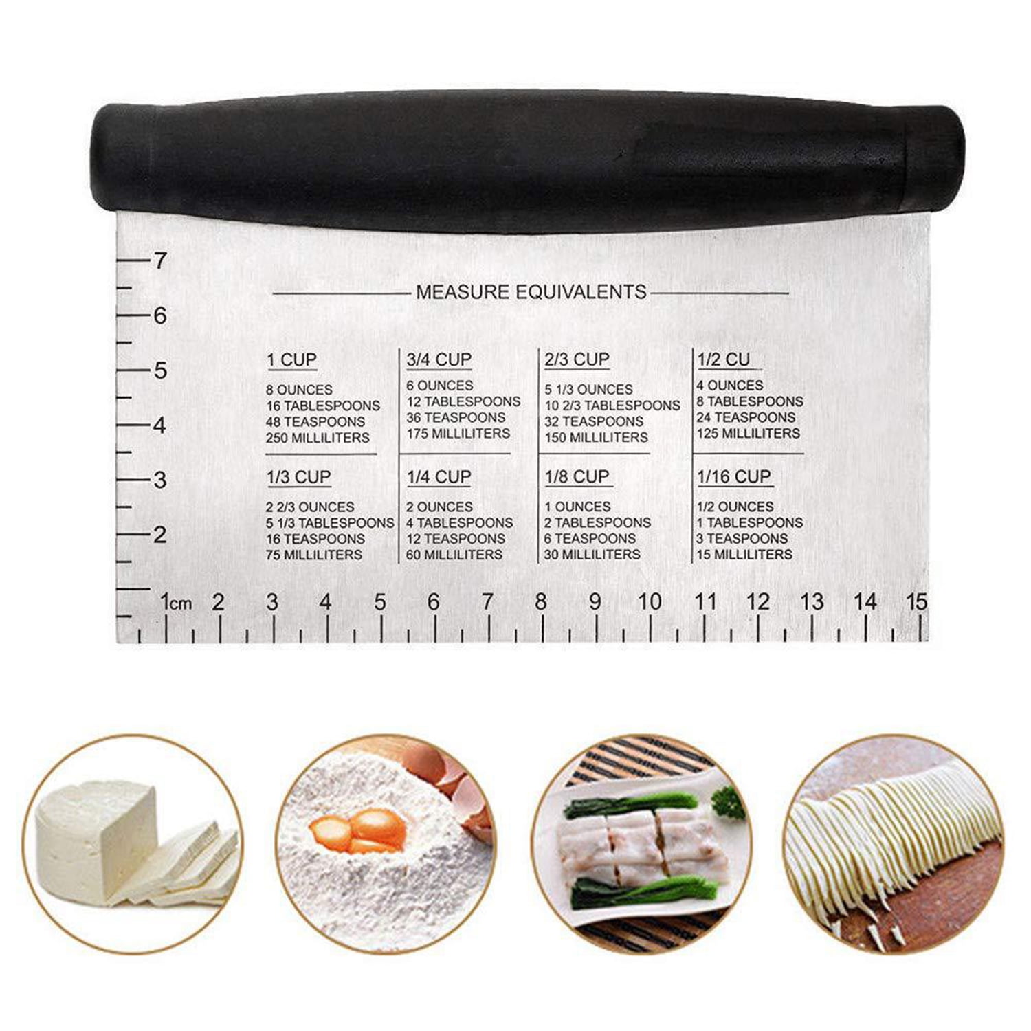 SHX Metal Griddle Scraper Chopper, Stainless Steel Dough Bench Scraper ...