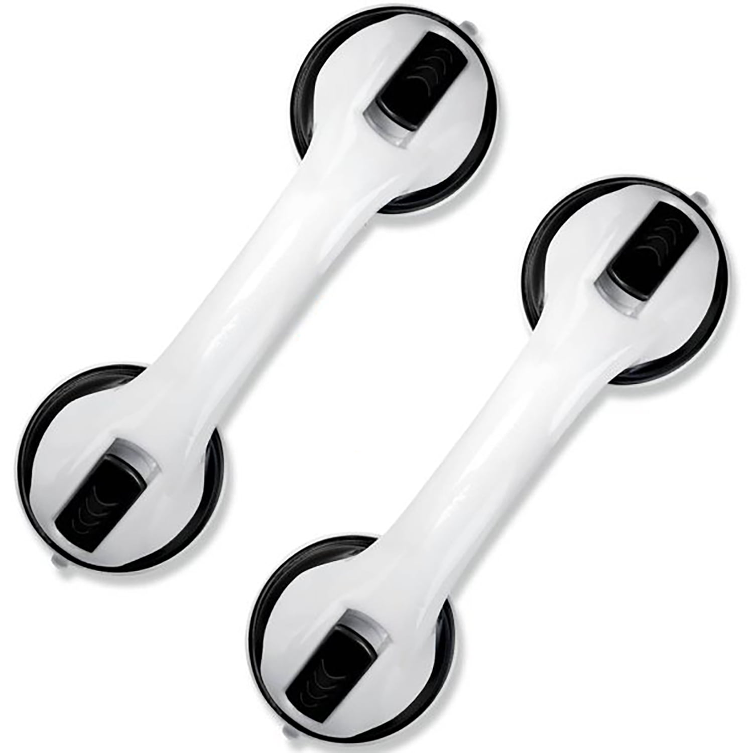 SHX Plastic Suction Cups Handle Bathroom Grab Bar, White, 12 inch, 2 ...